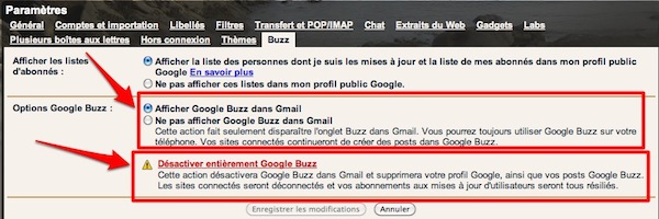 GMail: comment désactiver Google Buzz | Descary.com - Propulsez l'identité numérique de votre ...
